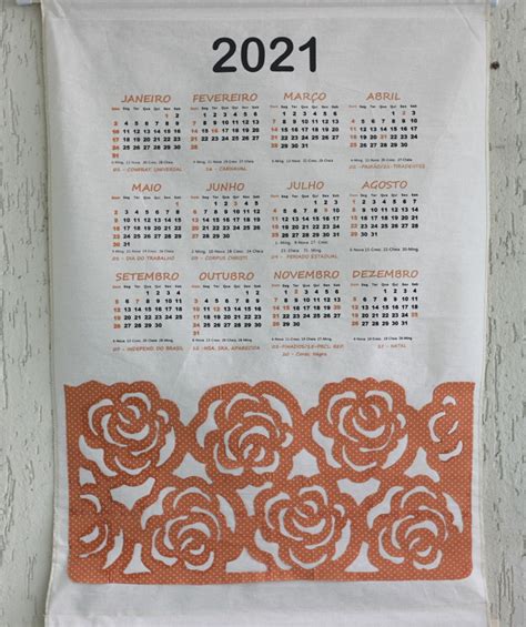 Calendário 2022 Personalizado Com Aplique Em Tecido Elo7