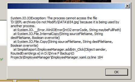 C File Cannot Be Accessed Because It Is Used By Another Process Exception Stack Overflow