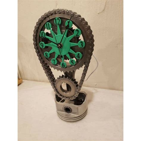 Chevy Small Block Timing Chain Clock Motorized Rotating Clock Chevy Small Block Timing Chain Clock Motorized Rotating Clock