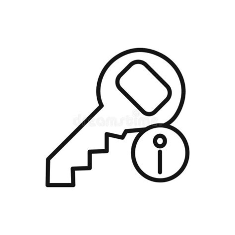 Key Information Icon Linear Graphics Set Vector Stock Illustration