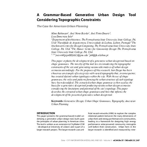 Pdf A Grammar Based Generative Urban Design Tool Considering Topographic Constraints The Case