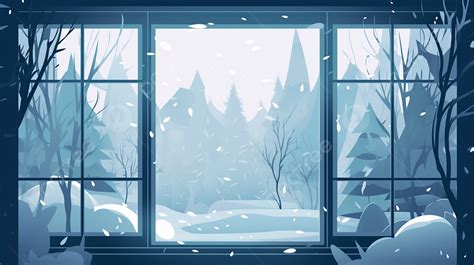 Winter Snow Window Frost Background Winter Snow Drift Window