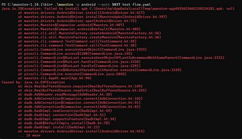 Ioexception Failed To Install Apk Cusershpappdatalocal