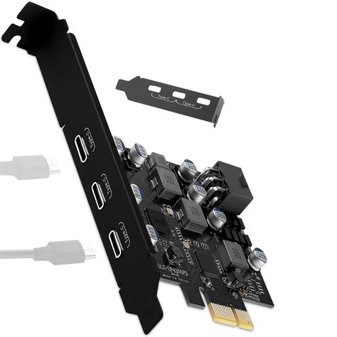 Yeeliya Usb Pcie Card 20w Power Delivery 3 Usb Type C Ports Pcie Usb 3 0 Expansion Card Desktop