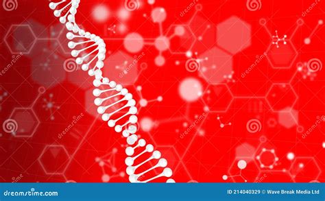 Dna Structure Spinning Over Molecular And Chemical Structures Floating