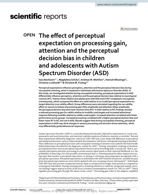 Pdf The Effect Of Perceptual Expectation On Processing Gain Attention And The Perceptual
