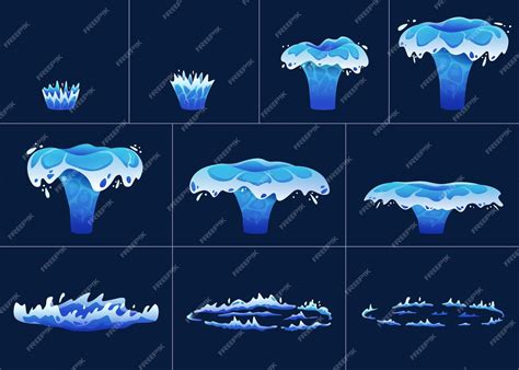 Premium Vector Water Crown Splash Animation Dynamic Burst And