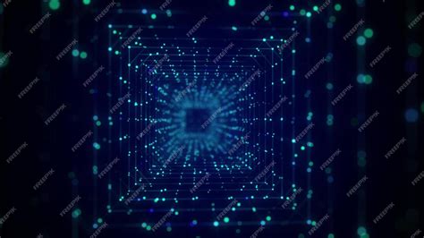 Premium Photo Abstract Particle Flow In Cyberspace Futuristic 3d Portal Digital Technology Web