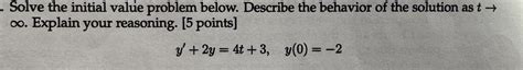 Solved Solve The Initial Value Problem Below Describe The