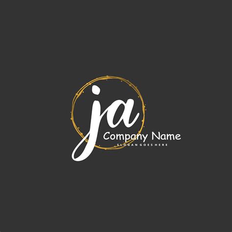 Ja Initial Handwriting And Signature Logo Design With Circle Beautiful