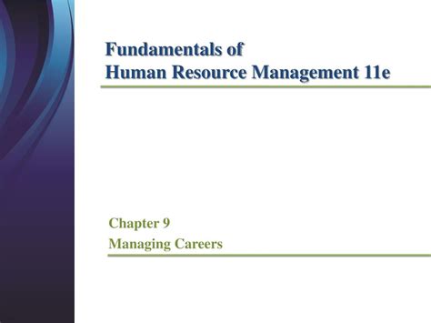 Ppt Chapter 9 Managing Careers Powerpoint Presentation Free Download