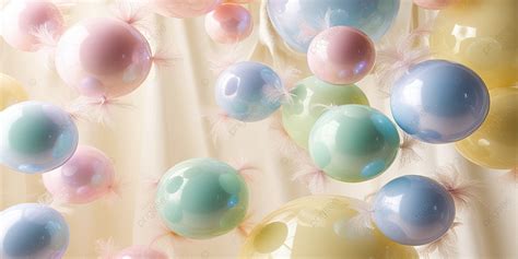 A Mesmerizing Cluster Of Light Pastel Colored Bubbles Floating Against