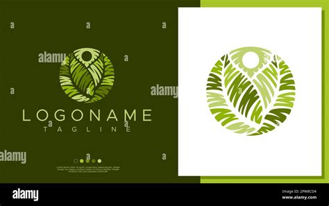 Colorful Human Leaf Logo Design Template Vintage People Natural Logo