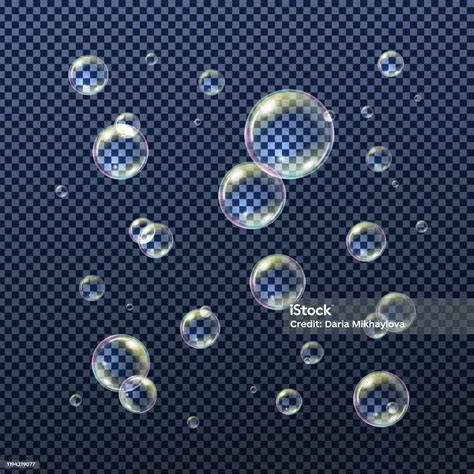 투명 한 배경에 고립 된 무지개 반사와 현실적인 비누 거품 3차원 형태에 대한 스톡 벡터 아트 및 기타 이미지 3차원 형태 개념 개념과 주제 Istock