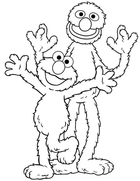 Elmo Coloring Sesame Street Pages Drawing Printable Color Outline