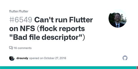 Cant Run Flutter On Nfs Flock Reports Bad File Descriptor · Issue