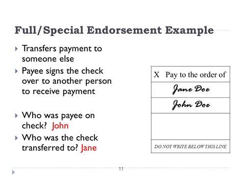 Example Of Full Endorsement