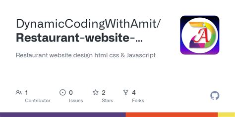 Github Dynamiccodingwithamit Restaurant Website Design Html Css