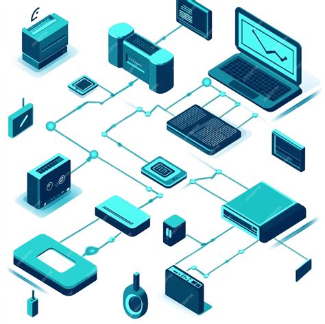 A Network Diagram Showing Data Flow And Connections Between Devices