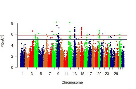 Manhattan Plot Displaying Single SNP Markers Associated With Variations Download Scientific