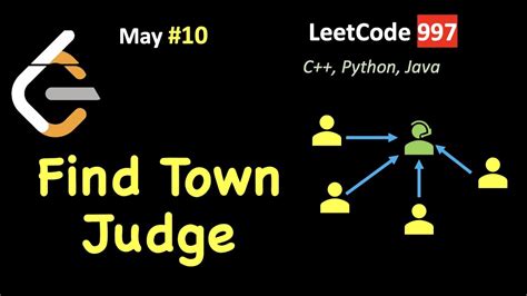 Find The Town Judge Leetcode 997 C Java Python May Leetcoding