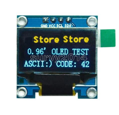 MODULO DISPLAY LED LCD Seriale OLED 0 96 Giallo E Blu I2C IIC 128X64 Per Arduino EUR 3 36