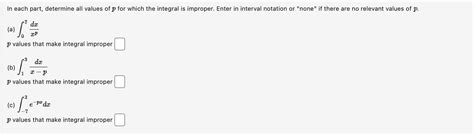 solved in each part determine all values of p for which the
