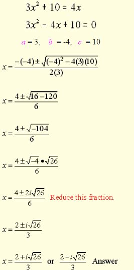 solving quadratic equations with complex roots a plus topper