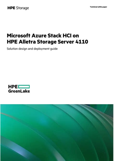 Microsoft Azure Stack Hci On Hpe Alletra Storage Server 4110