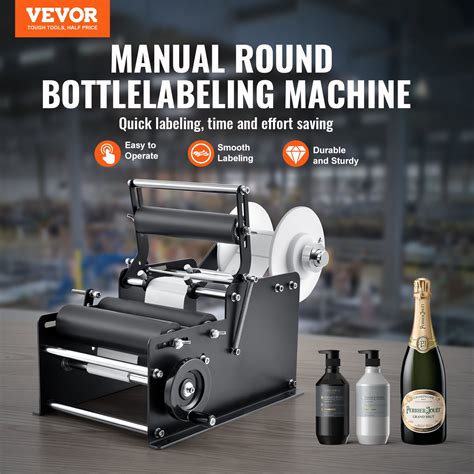 Vevor Manual Round Labeling Machine 15 20pcsmin Bottle Label