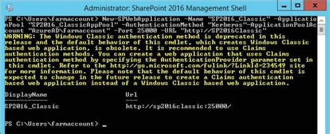 create classic authentication web application in sharepoint 2016