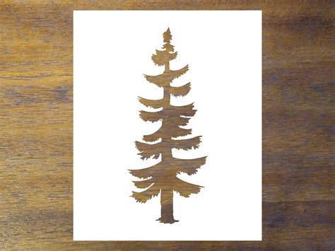 Pine Tree Stencil Sparren Boom Stencil Herbruikbare Kleur Etsy