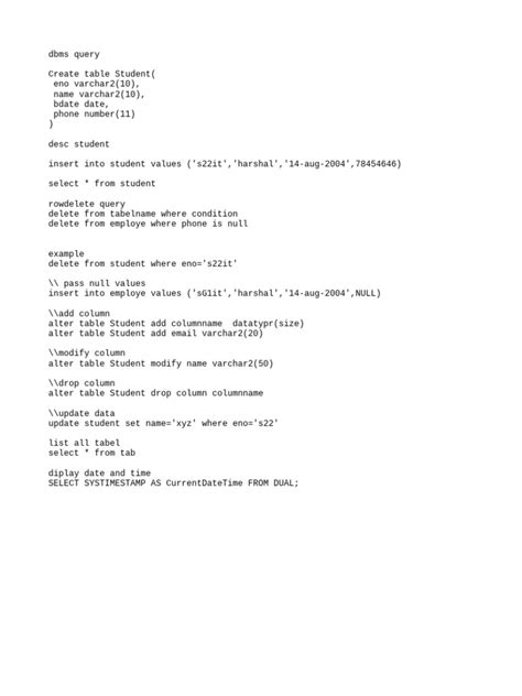 Dbms Query Pdf