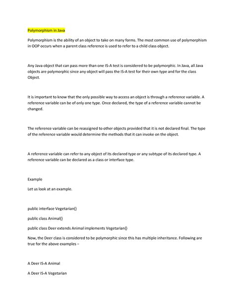 Polymorphism In Wps Office Polymorphism In Java Polymorphism Is The