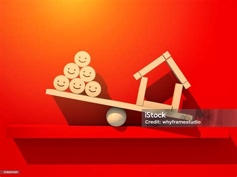 3d 일러스트 아이디어 개념 집 모기지 금융 개념 나무 얼굴 기호 와 비교 집 모델 다른 쪽에 아이콘에 대한 스톡 사진 및 기타 이미지 Istock
