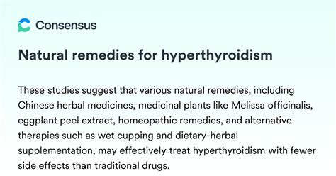 Natural Remedies For Hyperthyroidism Consensus Academic Search Engine