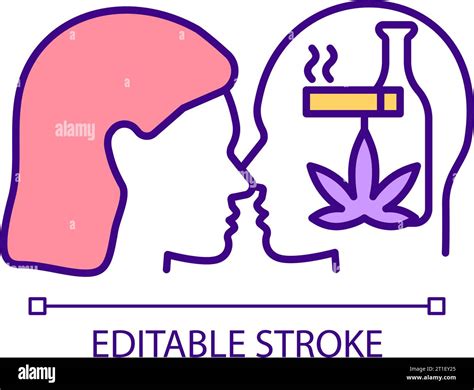 2d Thin Linear Colorful Relationships With Addicts Icon Stock Vector Image And Art Alamy