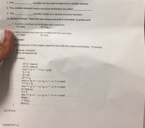Solved The Operator Can Be Used To Determine A Variable Chegg