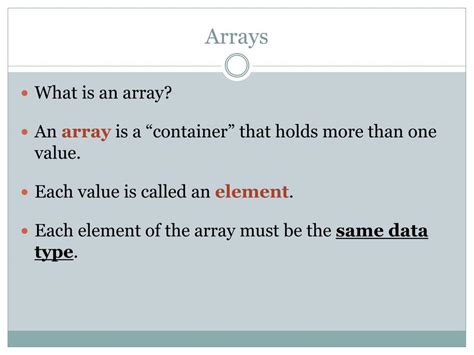 Ppt Single Dimensional Arrays Powerpoint Presentation Free Download Id5531722