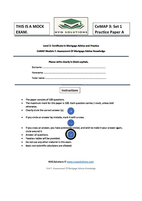 Cemap 1 2 And 3 Mock Tests And Answers 2024 Edition Produced By Experienced Cemap Tutors Nvq