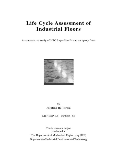 Life Cycle Analyze Htc Superfloor Pdf Life Cycle Assessment Epoxy