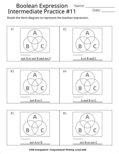 Boolean Expression Practice Intermediate Level By Stem Smorgasbord