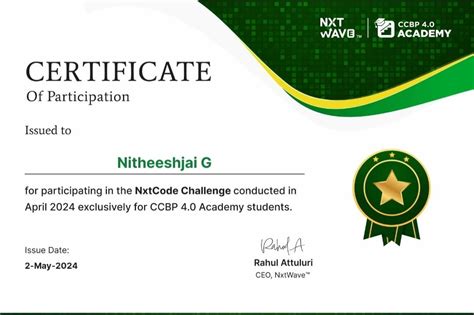 Completing Nxtcode Challenge With Passion And Perseverance Nitheesh