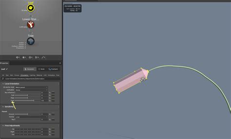 How Can I Make The Flower Bud Mesh Follow The Direction Of The Stem In