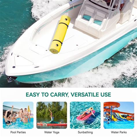 Yitahome 9 X 6 Yellow 3 Layer Xpe Foam Floating Water Mat With Storage Straps