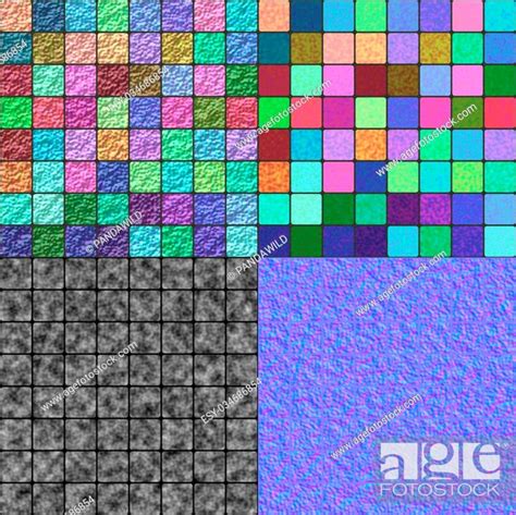 Glazed Tiles Seamless Generated Texture With Diffuse Bump And Normal