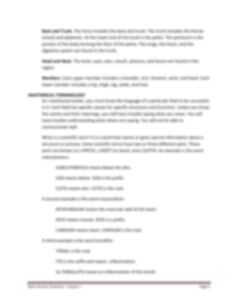 Solution Anatomy 1 Lecture Notes Studypool