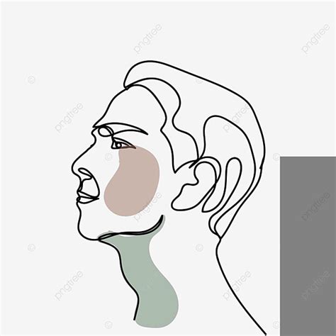 Abstract Shape Art Vector Png Images Men Face Line Art Drawing With