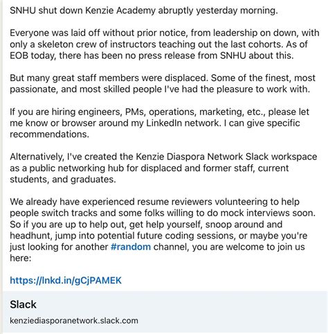 kenzie academy has been shut down r codingbootcamp