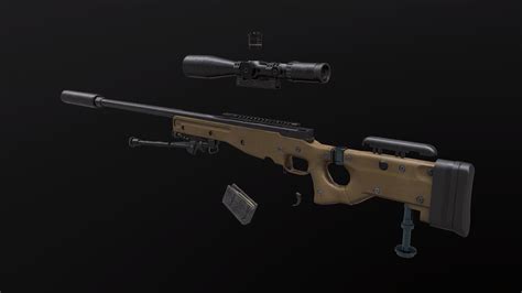 3d Model Awm Awp Sniper Rifle Vr Ar Low Poly Cgtrader
